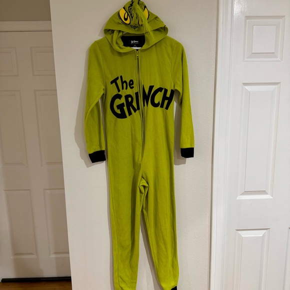 Dr. Seuss | One Pieces | Dr Seuss The Grinch Green Hooded Onesie ...